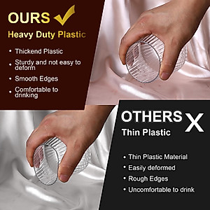 Lueumxc 40 Pack Plastic Ribbed Wine Glasses, 14Oz Origami Disposable Wine Glasses Unbreakable Clear Plastic Cocktail Glasses Recyclable Shatterproof Reusable Plastic Wine Cups (14oz 40pack)
