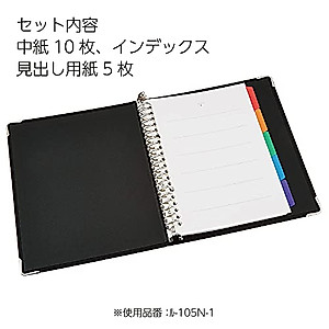 Kokuyo Color Palette Metal Round Ring Binder, A5-S, 20 Holes, Up to 100 Sheets, 5 Colorful Tab Dividers, Middle Vertical Type, Navy Blue, Japan Import (RU-105-2)