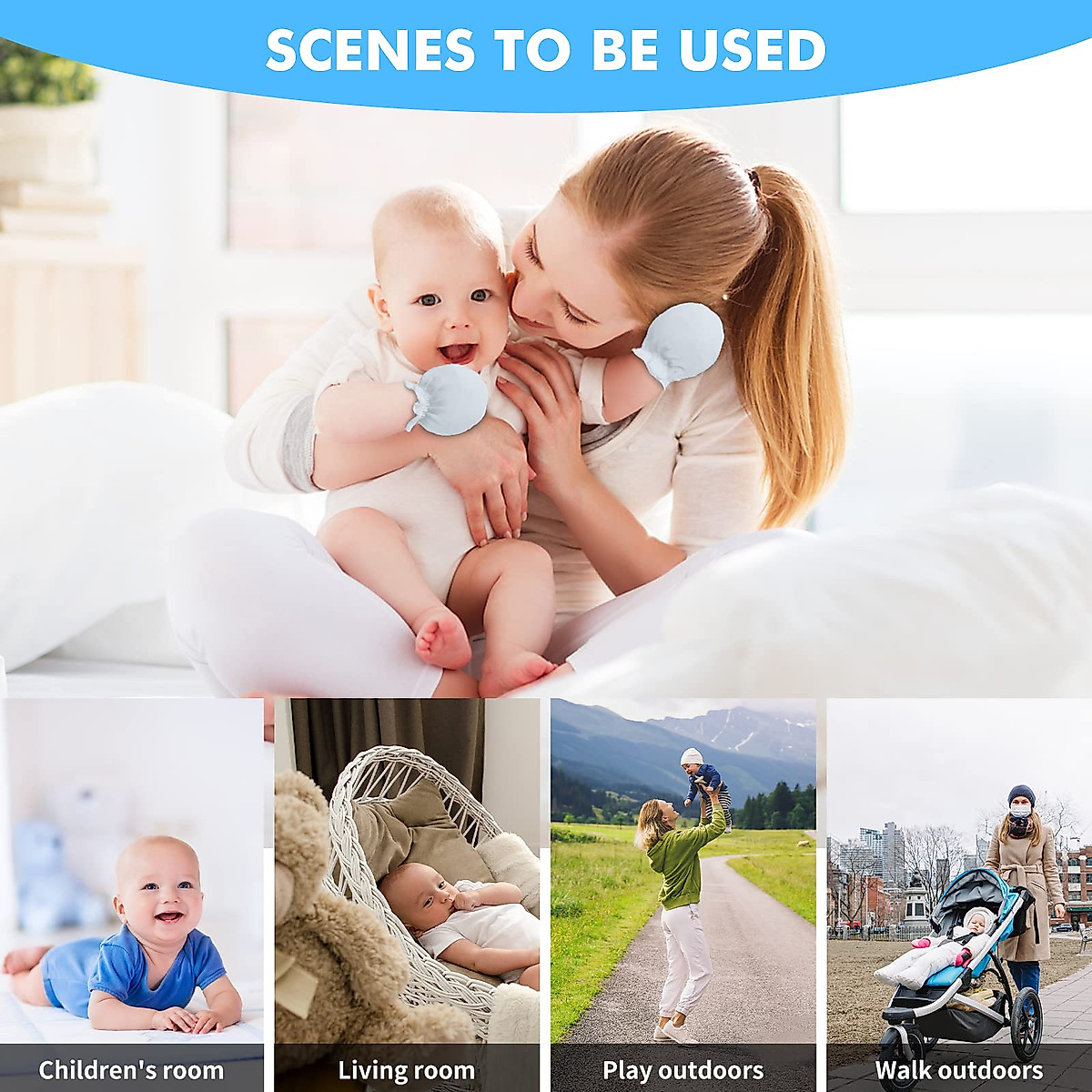 12 Pairs Newborn Baby Mittens,Unisex-Baby No Scratch Mittens,100% Cotton White Mittens for Baby 0-6 Months