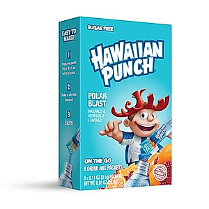 Juicy Mixes Hawaiian Punch Powder Drink Mix – Sugar Free & Delicious, Excellent source of Vitamin C (Polar Blast, 96 Sticks)