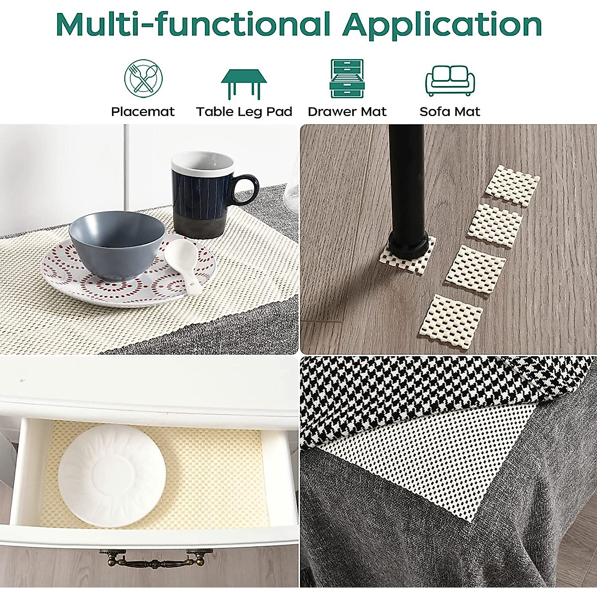 BAGAIL BASICS Non Slip Rug Pad Gripper Round 8 Feet Extra Thick Carpet Pads for Area Rugs and Hardwood Floors, Keep Your Rugs Safe and in Place