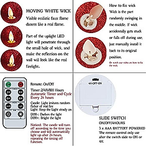 Incredle Birch Flameless Candles Moving Flame Battery Operated Candles Set of H4 5" 6" xD3 Real Wax Flickering LED Pillar Candles with 10 Key Remote Timer