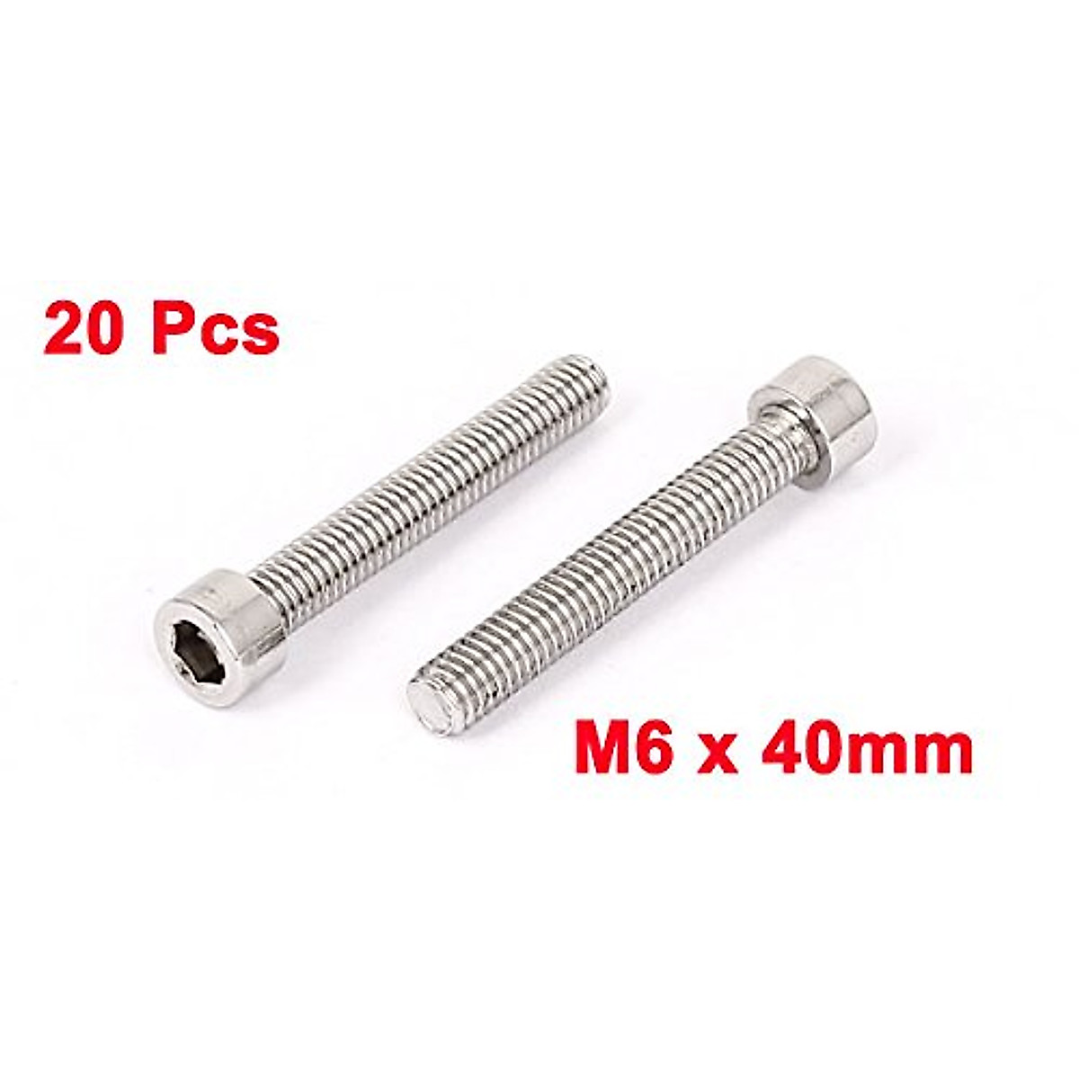 uxcell M6x40mm Stainless Steel Hex Socket Head Cap Screws Bolts DIN 912 20pcs