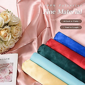 Charmeuse Satin Fabric by The Yard, 60" Wide Gold Bridal Satin Fabric, Soft Silky Satin Fabric Charmeuse Cloth Fabric for Bridal Dress, Apparel, Wedding Decorations, DIY Crafts, Sewing(1 Yard)