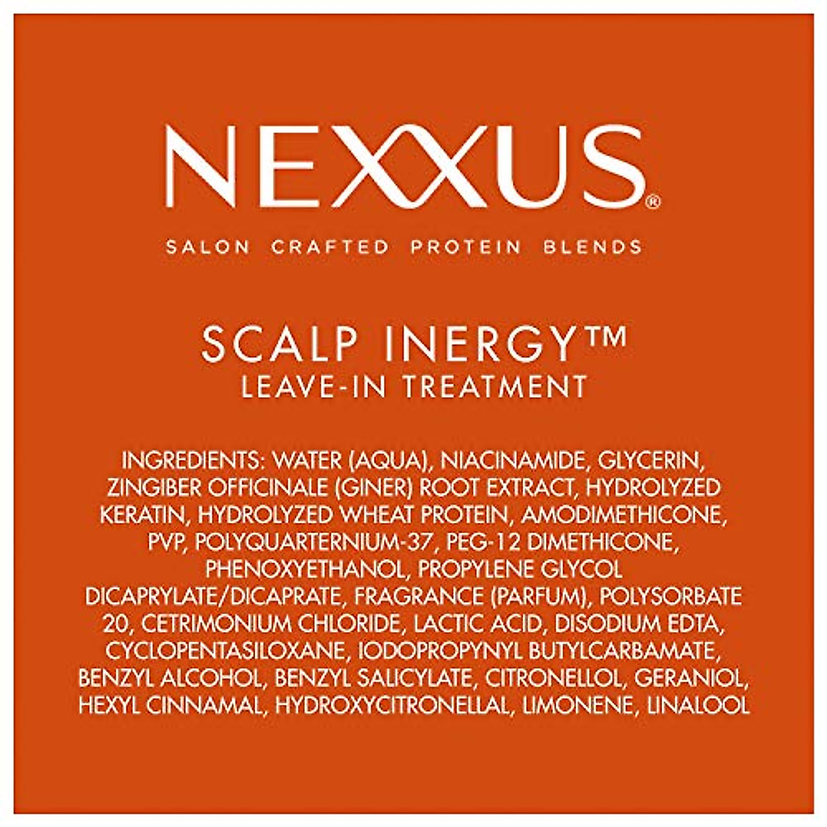 Nexxus Scalp Inergy Leave-in Conditioner For Damaged Hair, Deep Conditioner, Paraben-Free 3.3 oz