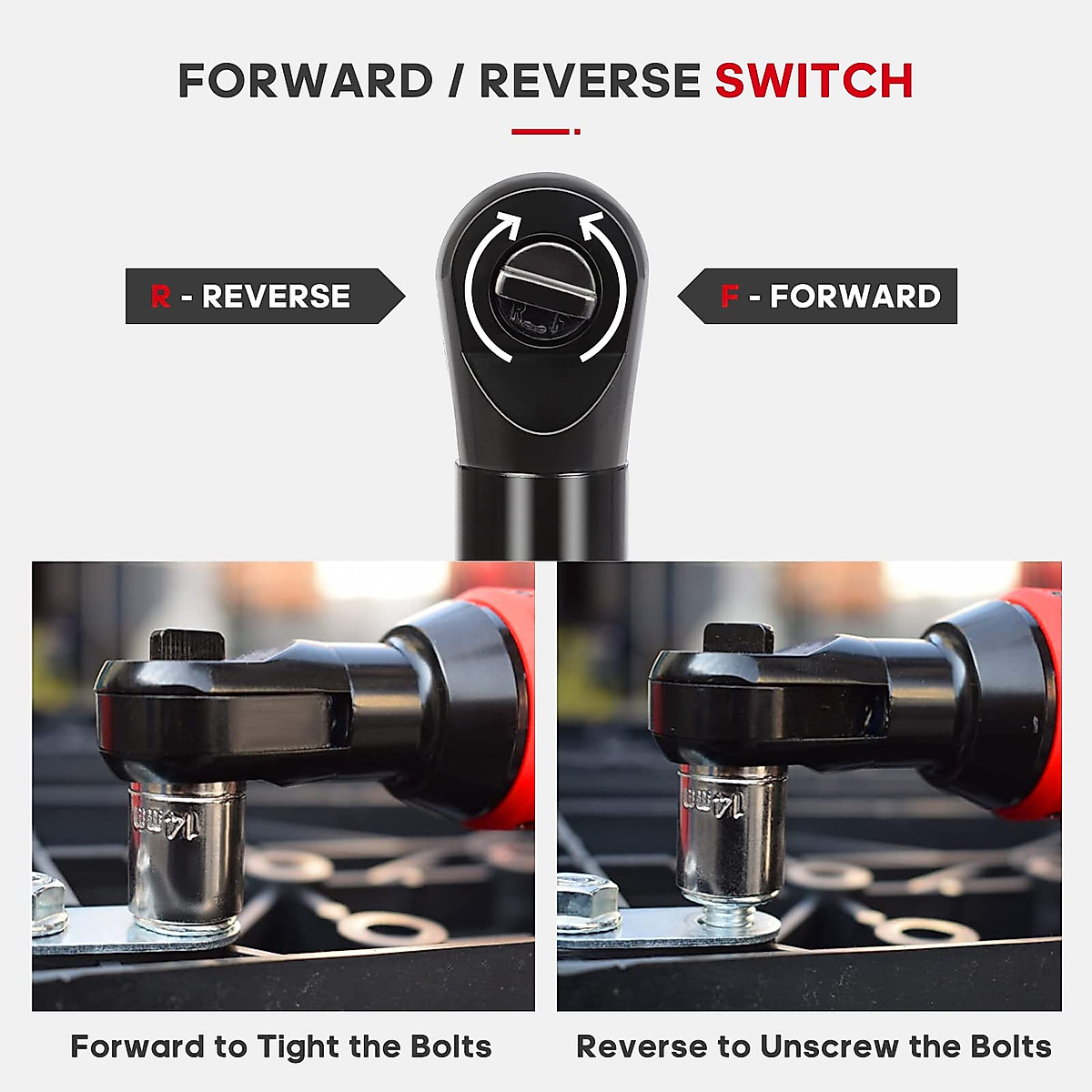 FAHKNS 3/8 Cordless Electric Ratchet Wrench Wrenches Set 45 N.m 400RPM Power 12V 1300mAh, 2 Sockets (10mm 12mm) And Charger Trigger Angle Tool (6 Sets)