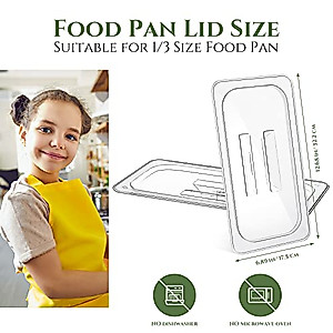 12 Pieces Polycarbonate Universal Handled Food Pan Lid Clear Food Pan Cover with Handle Restaurant Commercial Hotel Pan Lid for Fruits Vegetables Beans Corns (1/3 Size)