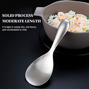 8 Inch Good Stainless Steel Rice Spoon,Home Kitchen Thickened Rice Spoon-Mirror Polished,Easy to Clean (1 pack)