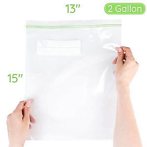 2 Gallon Ziplock Bags 25 Count Resealable Extra Strong and Leak Proof With Double Ziplock Perfect Freezer Bags for Berries Fruit and Food Great 2 Gallon Storage Bags