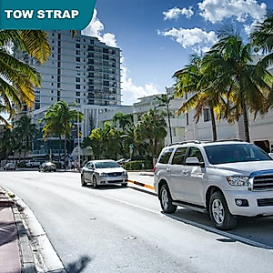 Tow Strap, 3in x 8ft Recovery Tow Straps, 30000LBS Break Strength (Lab Tested) Heavy Duty ATV Snowmobil Tow Strap by ZONBANG