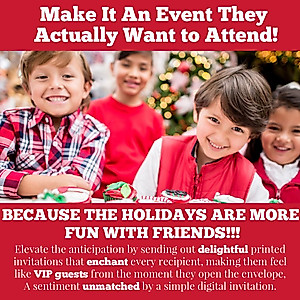 Amanda Creation Christmas Invitations with Envelopes – Gingerbread House Decorating, 20 Pack 5x7 Double Sided Fill-In Invite Cards with Twenty White Envelopes Perfect for Christmas Birthday Parties