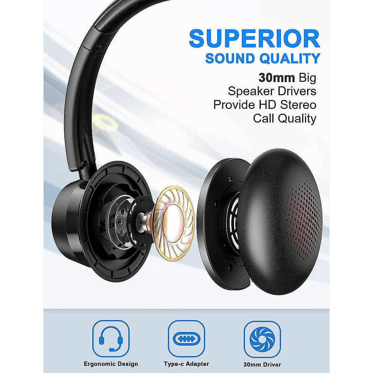 New bee USB Headset 270° Rotatable Microphone Computer Headset in-line Controls Call Center Stereo Wired PC Headset Ultra Comfort for Skype, Zoom, Laptop, Phone, PC, Tablet