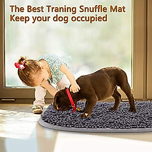Snuffle Mat for Dogs, 17'' x 21'' Dog Sniffing Mat Interactive Feeding Game for Boredom, Dog Puzzle Toys Encourages Natural Foraging Skills and Stress Relief for Small/Medium/Large Dogs
