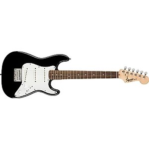 Squier Mini Stratocaster Electric Guitar, with 2-Year Warranty, Black, Laurel Fingerboard