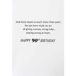 Greeting Card Life can't be measured by seasons or days, but by your many kindnesses, your caring, thoughtful ways - Happy 90th Birthday 90 Ninety Milestone
