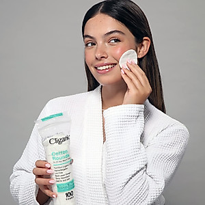 Cliganic Premium Cotton Rounds for Face (200 Count) | Makeup Remover Pads, Hypoallergenic, Lint-Free | 100% Pure Cotton