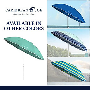 Caribbean Joe Beach Umbrella, Portable Outdoor Sun Umbrella With UV Protection, Shoulder Carry Bag, Full 6 ft Arc, Mint