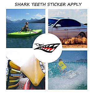 TENSPAL Shark Teeth Mouth Decals Sticker Kayak Boat Fishing Canoe Graphics Car Truck Reflective Graphics Accessories 2 Pcs