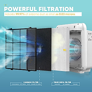 AP-1512HH HEPA Filter Replacement for Coway Airmega AP-1512HH Air Purifier, 2 HEPA Filter 4 Carbon Pre Filters