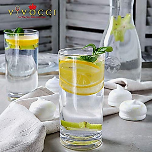 Vivocci Unbreakable Tritan Plastic Water Drinking Glasses 16 oz | Ideal for Juice Beverages & Cocktails | Shatterproof Barware | Highball Tall Clear Cup Tumblers | Dishwasher Safe Drinkware | Set of 6