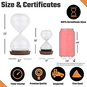 Sand Hourglass Timer Hour Glass– with Balls Desk Toy Sculpture – 30 min and 5 Minute Sand Clock for Office, Home, Desk Decor (Black and White)