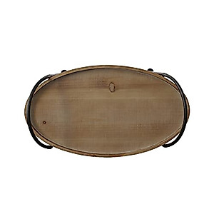 The Urban Port 23-Inch Wood Bar Cart with 3-Tier Storage Trays and Metal Frame, Brown and Black