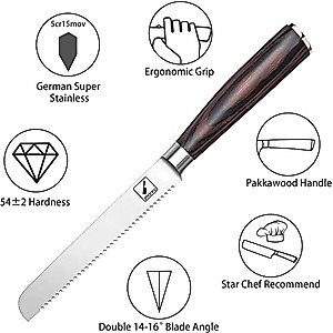 imarku Steak Knives Serrated 5-in Steak Knife Set of 4 Serrated Knife Set with Gift Box, German High Carbon Stainless Steel Knives Set for Kitchen, Christmas Gifts for Women, Black Friday 2022