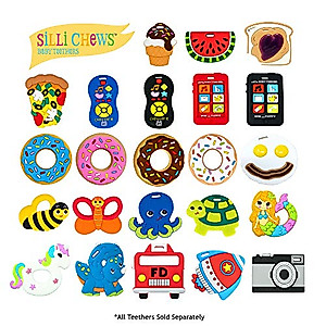 Silli Chews Teethers for Babies BPA Free - Silicone Baseball and Soccer Ball Baby Teether Toys 2" Sports Teething Gift Set