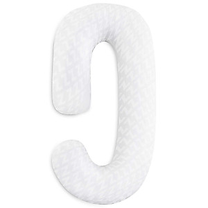 MALOUF Z Total Body C-Shape Pregnancy Wrap Around Ultra Supportive Sleeping Pillow, White