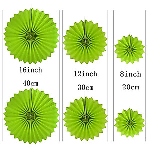 Black Green Party Hanging Paper Fans Decorations - Tropical Jungle Animal Birthday Party Ceiling Hangings Graduation Bachelorette Party Photo Booth Backdrops Decorations, 12pc