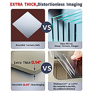 Unbreakable Full Length Mirror Wall Mounted Cheap,Extra Thick 0.14",48"x12" 4Pcs 12"x12",Made of Shatterproof Plexiglass Acrylic,Long Mirrors for Bedroom,Workout Mirrors for Home Gym Wall