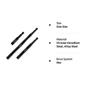 NEIKO 11403A Magnetic Bit Holder Set | 3 Pieces - 2-3/8, 4, and 6| Premium Cr-V Steel | 1/4" Hex Shank Design