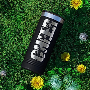 Cuptify Cheer Tumbler with Lid Laser Engraved on Black 22 oz Skinny Cup for Cheerleader Vacuum Insulated Birthday Gift for Cheerleading, Cheer Squad, Women