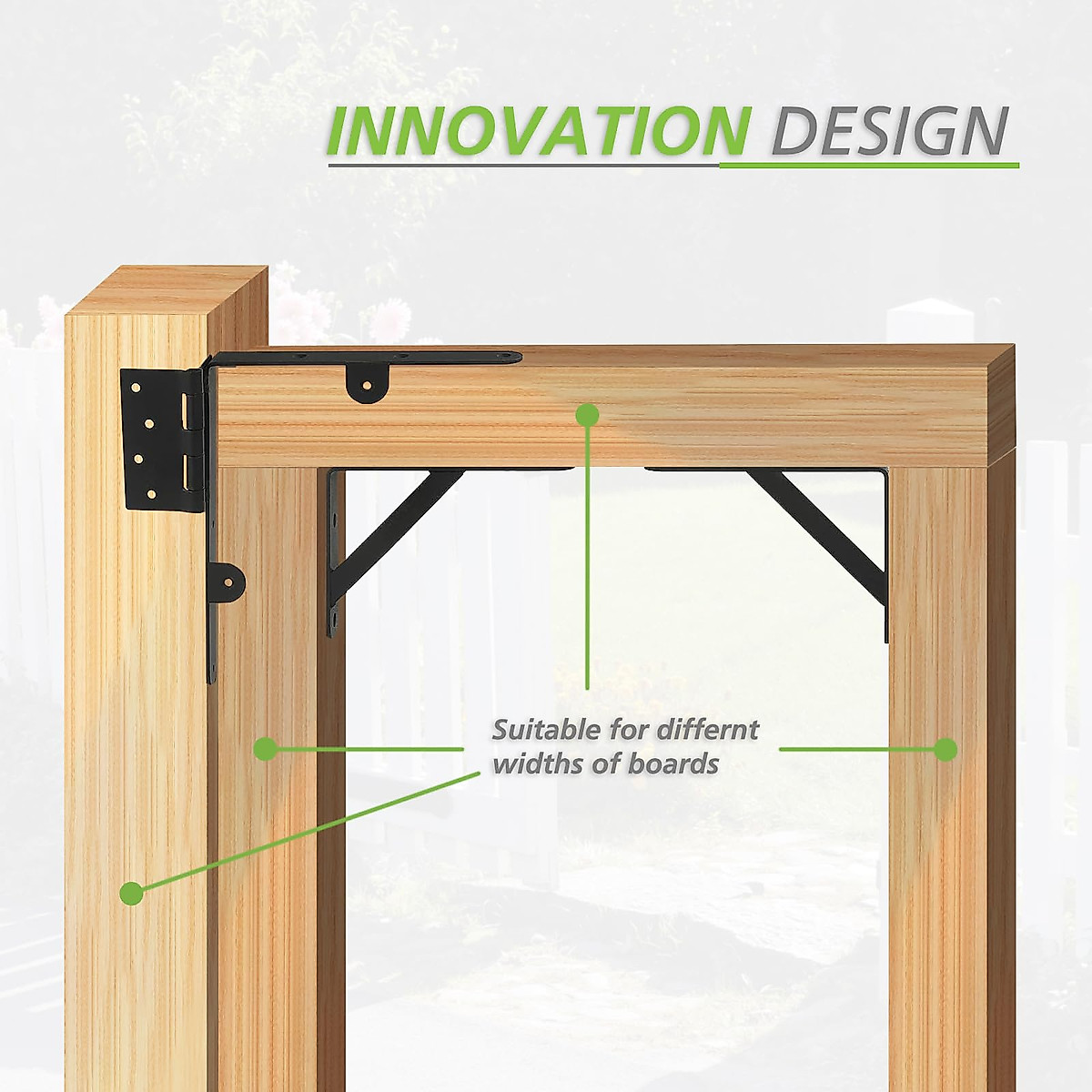 LANMIERT Fence Gate Kit, Anti Sag Gate Kit for Wooden Fence; Heavy Duty Gate Kit with Gate Latch; Gate Hardware for Wooden Gate Fence, Driveway Gates, Shed Doors, Corral Gates, Wood Windows