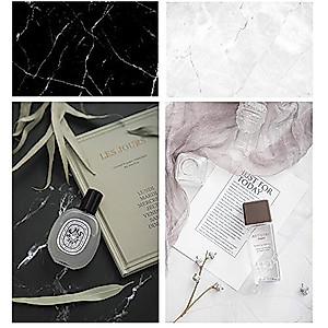 Flat Lay Marble Backdrops Set 3pcs 34x21inches/54x84cm Food Photography Photoshoot Background Double Sided Marble for Photo Studio Jewelry Tabletop Blogger Pictures Props, 6 Patterns