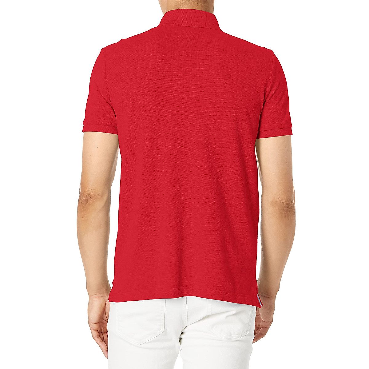 Tommy Hilfiger Men's Short Sleeve Polo Shirt in Regular Fit, Regal Red Medium