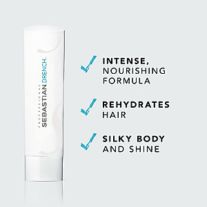 Sebastian Professional Drench Shampoo & Conditioner, Deep Moisturizing, For Chemically Treated Hair, Bundle Set, 8.4 fl oz,