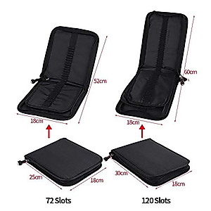 Canvas Pencil Wrap 72/120 Slots Portable Pencils Roll Up Case Pencil Roll Holder Storage Pouch for Artist, School, Office(72 Slots)