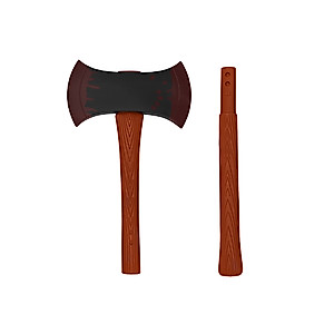 Nicky Bigs Novelties Adult Double Bladed Bloody Plastic 2 Sided Blades Axe Killer Clown Evil Psycho Weapon Cosplay Prop