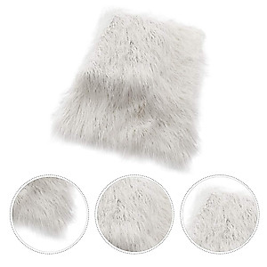 Baby Photo Blanket Long Hair,Photography Wrap Shaggy Area Rug,Newborn Soft Faux Fur Mat,Basket Stuffer Rug Background Backdrop 50cm60cm(4#,White)