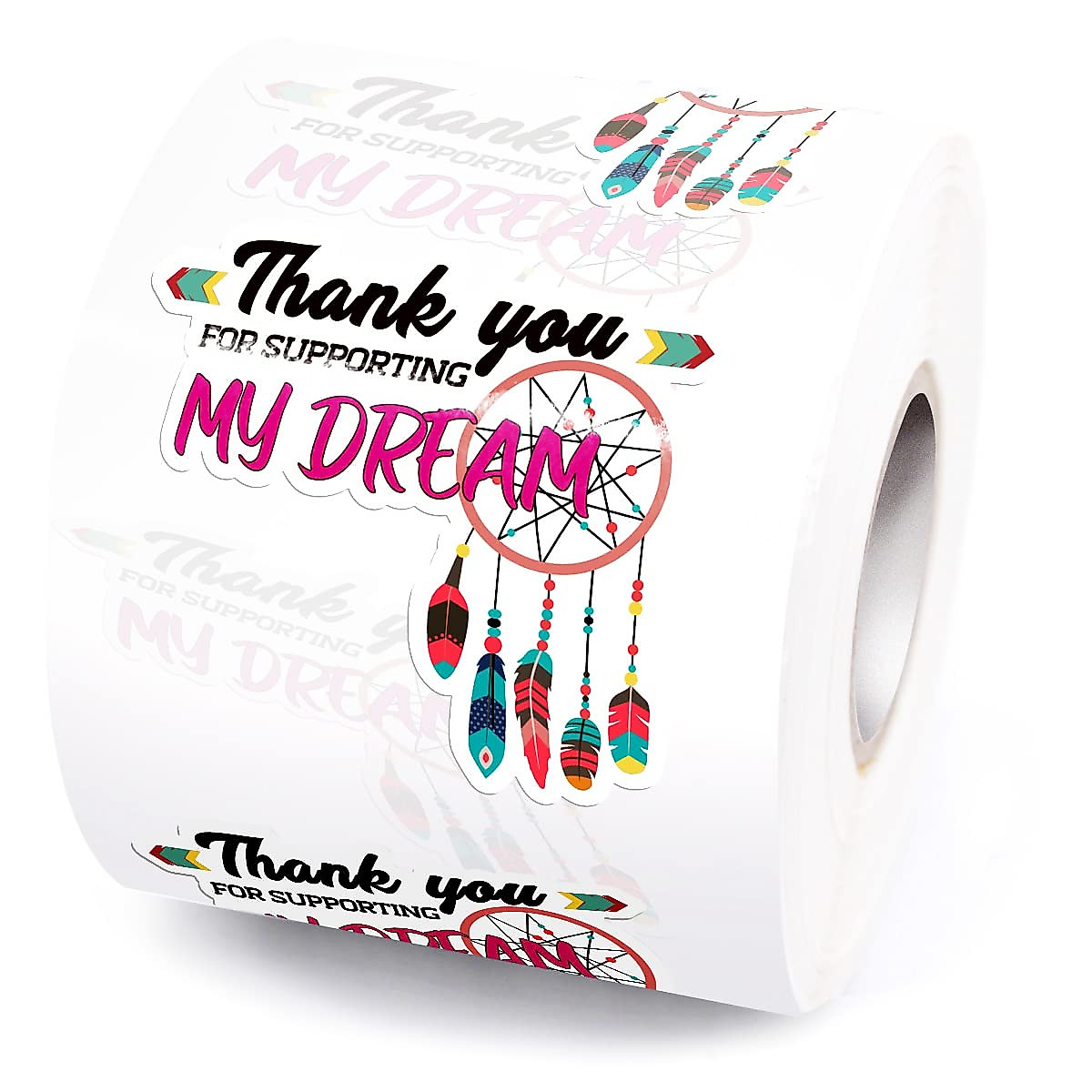 Wailozco Thank You for Supporting My Dream Dream Catcher Stickers,Handmade Stickers,Small Shop Stickers,Envelopes Stickers for Small Business, Online Retailers,Handmade Goods,500 Labels Per Roll