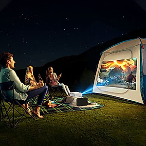 Febfoxs 1080P WiFi Projector with Bluetooth, Full HD Outdoor Movie Projector, Support 4K, Zoom, 250" Portable Video Projector for Home Theater