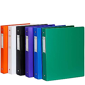 3 Ring Binder, HYUNLAI 3 Ring Binder 1 Inch, 1 Inch Binder Holds 8.5"11" Paper, Round Ring Binder Suitable for School, Home and Office(6 Pack)