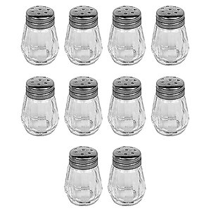 BESTonZON 10Pcs Salt Shaker or Pepper Shaker with Pour Holes Stainless Steel Dispenser for Pink Himalayan, Table Salt BBQ Seasoning Containers