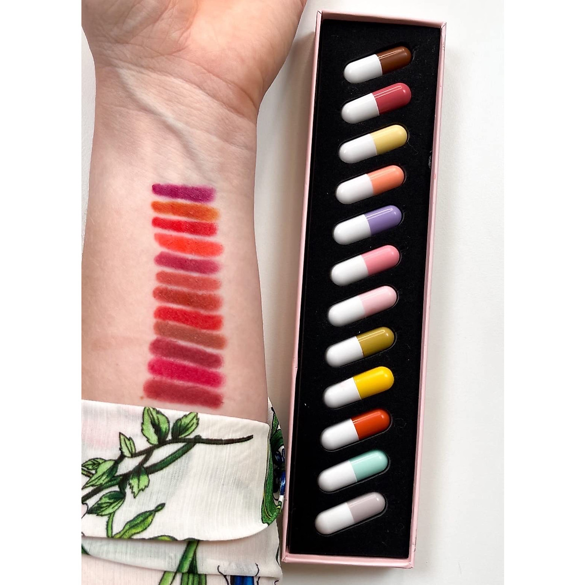 BonyTec MadayFormula Pill Lipstick Mini, 12 Colors Matte Lipstick, Lip Capsules, Waterproof Long Lasting Mini Capsules Lipstick Set Gift for Girls Women