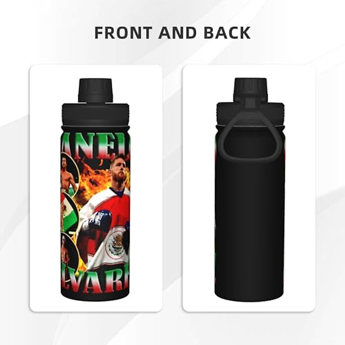 Eevikion Canelo of Alvarez Stainless Steel Insulated Tumbler Sports Water Bottle Hot and Cold Travel Cup 18oz