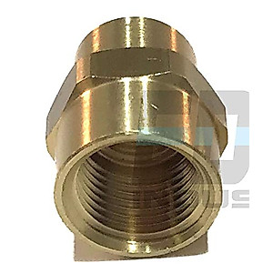 EDGE INDUSTRIAL BRASS REDUCING COUPLING 3/8" X 1/4" FEMALE NPT FNPT FUEL/AIR/WATER/OIL/GAS WOG (QTY 01)
