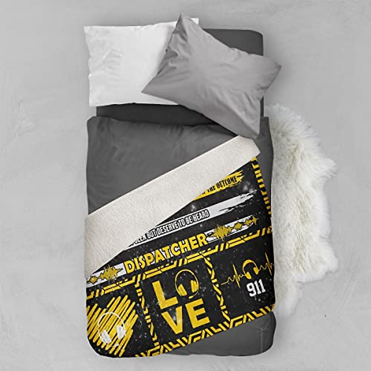 VTH GLOBAL Custom Dispatcher Fleece Sherpa Throw Blanket Customized Christmas Birthday Wedding Anniversary Engagement Custom Fiancee Presents from Electrical Journeyman Lineman Husband Fiance