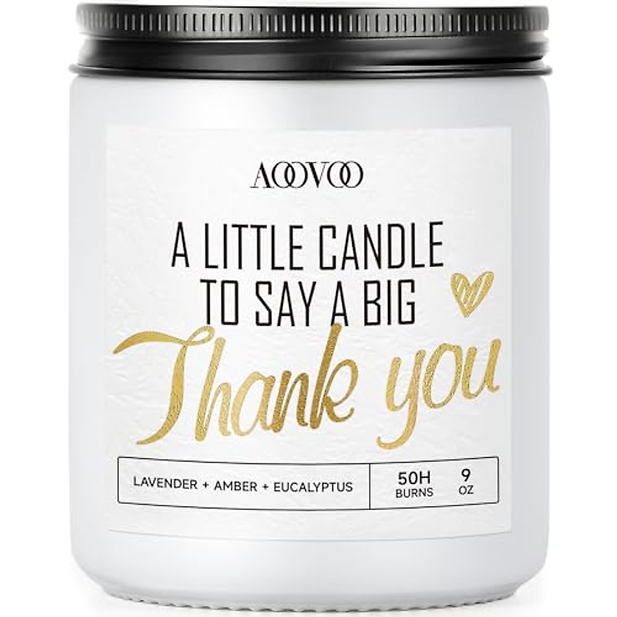 AOOVOO Candle - 9oz Soy Wax Candle, Lavender Scent - Thank You Gift for Women, Men, Mom, Coworkers, Nurse, Clients - Employee, Teacher, Boss Appreciation