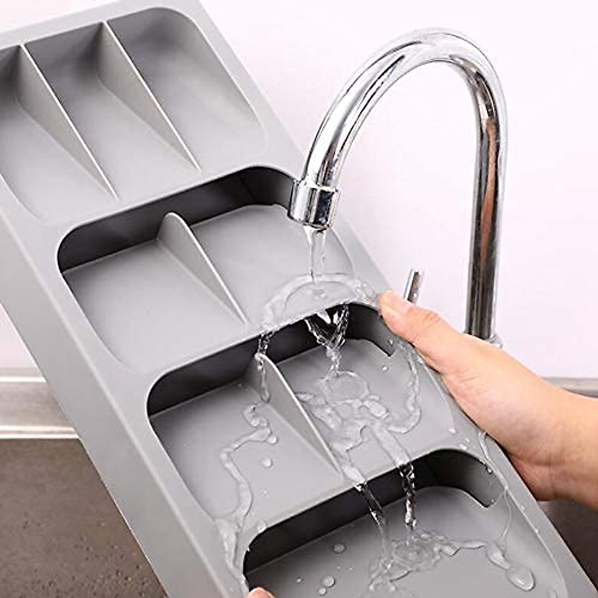 Faridabio Silverware Organizer Storage Tray,Cutlery Expandable Organizer for Kitchen Drawer Holding Flatware Spoons Forks